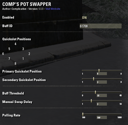 Comp's Pot Swapper : Casting Bars, Cooldowns : Elder Scrolls Online AddOns