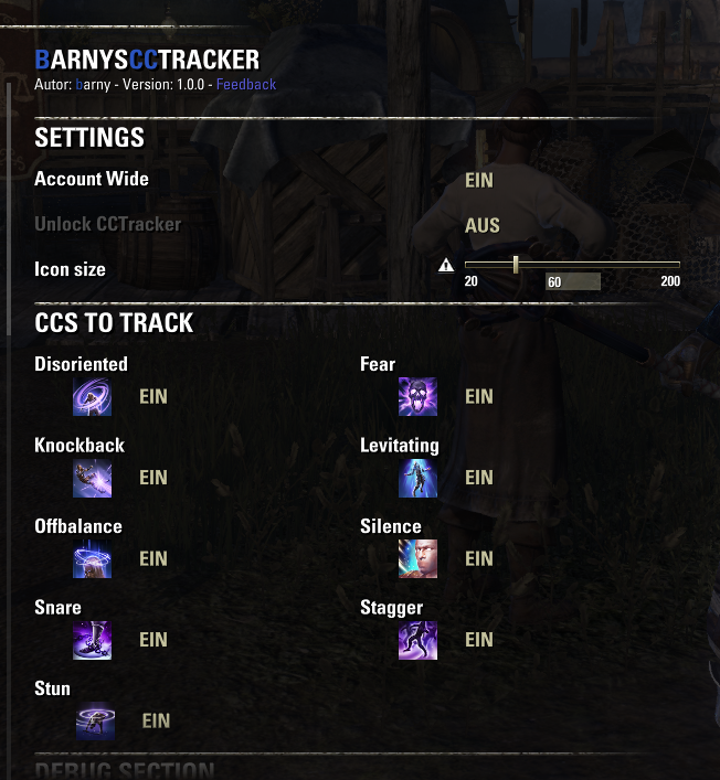 barny's CC Tracker : PvP : Elder Scrolls Online AddOns