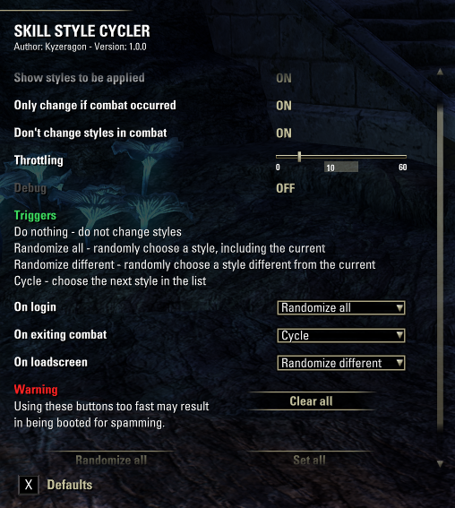 Skill Style Cycler : RolePlay : Elder Scrolls Online AddOns