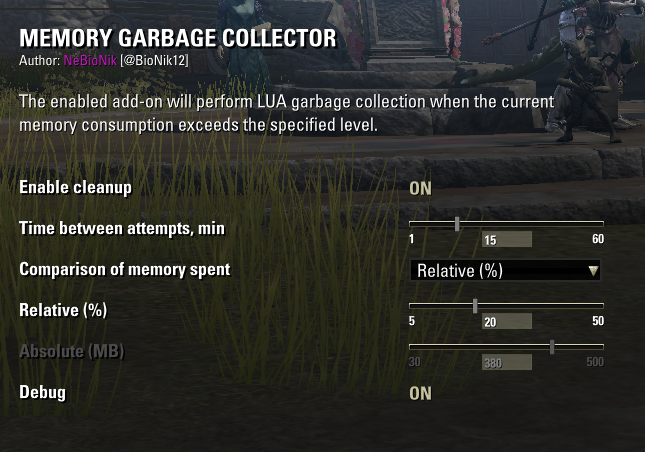 Memory Garbage Collector : Utility Mods : Elder Scrolls Online AddOns