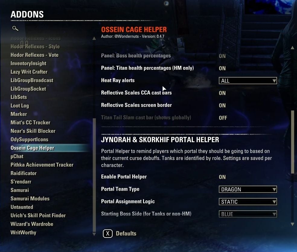 Ossein Cage Helper : Raid Mods : Elder Scrolls Online AddOns