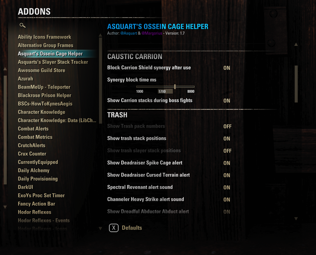 Asquart's Ossein Cage Helper : Raid Mods : Elder Scrolls Online AddOns