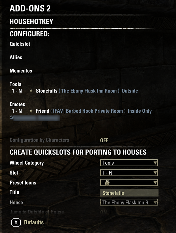 House Hotkey : Miscellaneous : Elder Scrolls Online AddOns
