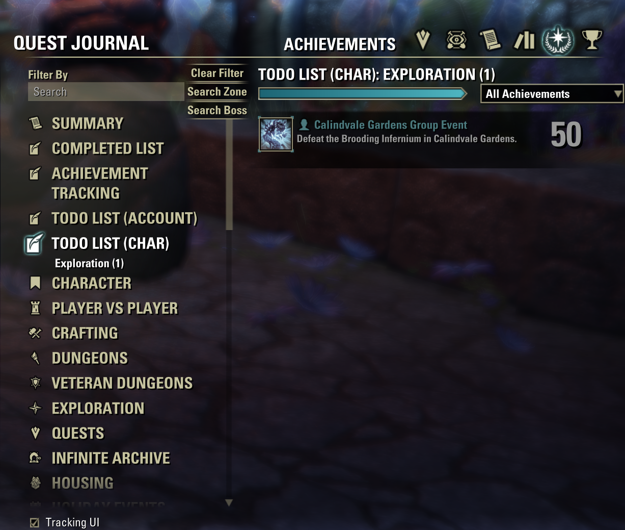 BSCs-AdvancedAchievementsInfo : Character Advancement : Elder Scrolls Online AddOns